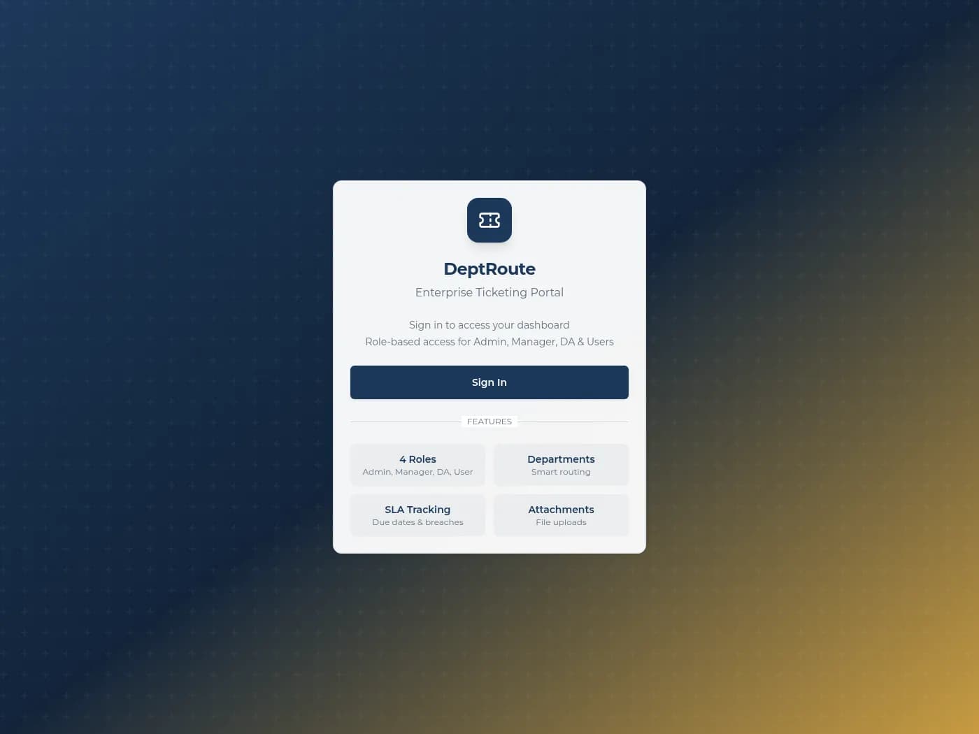 DeptRoute Ticketing Portal
