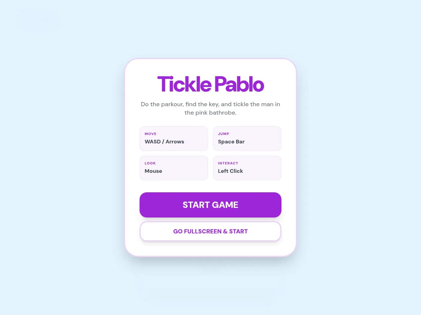 Tickle Pablo Game