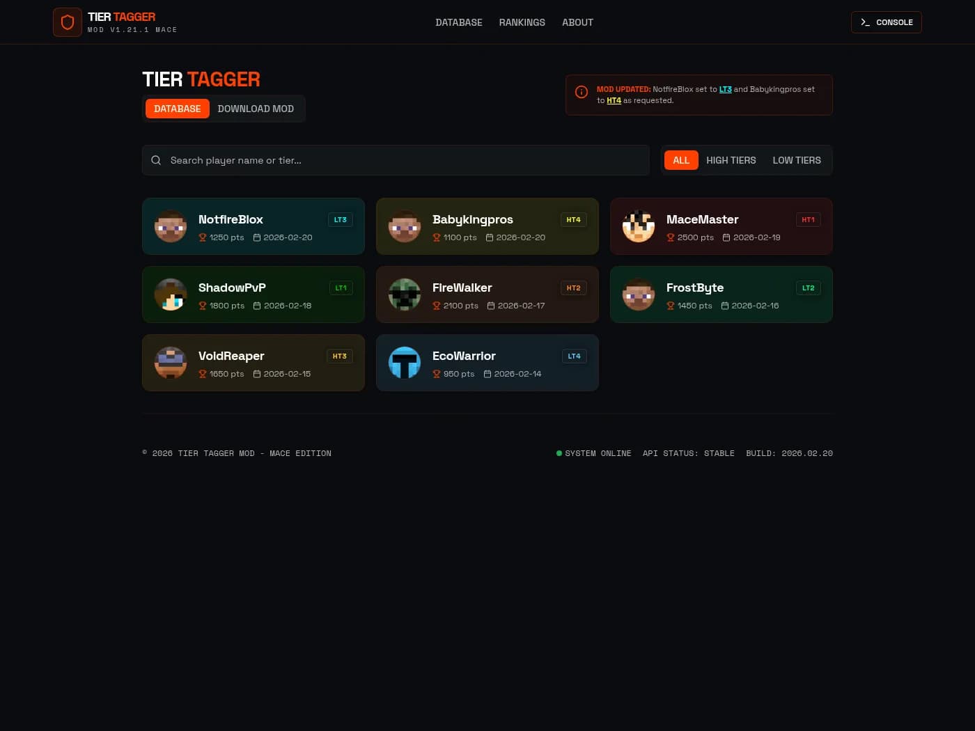 Custom Tier Tagger Mod