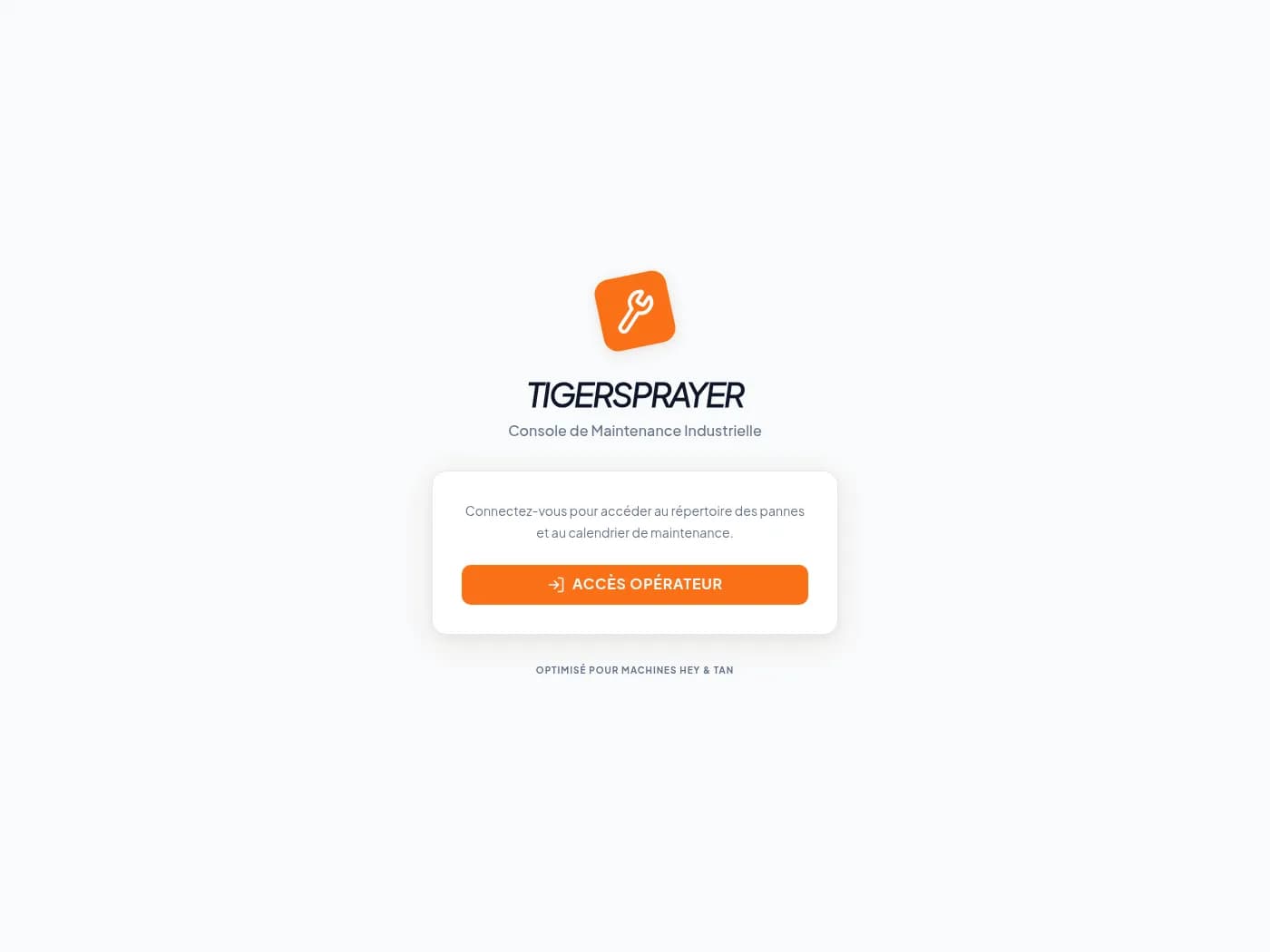 TigerSprayer Maintenance Desk