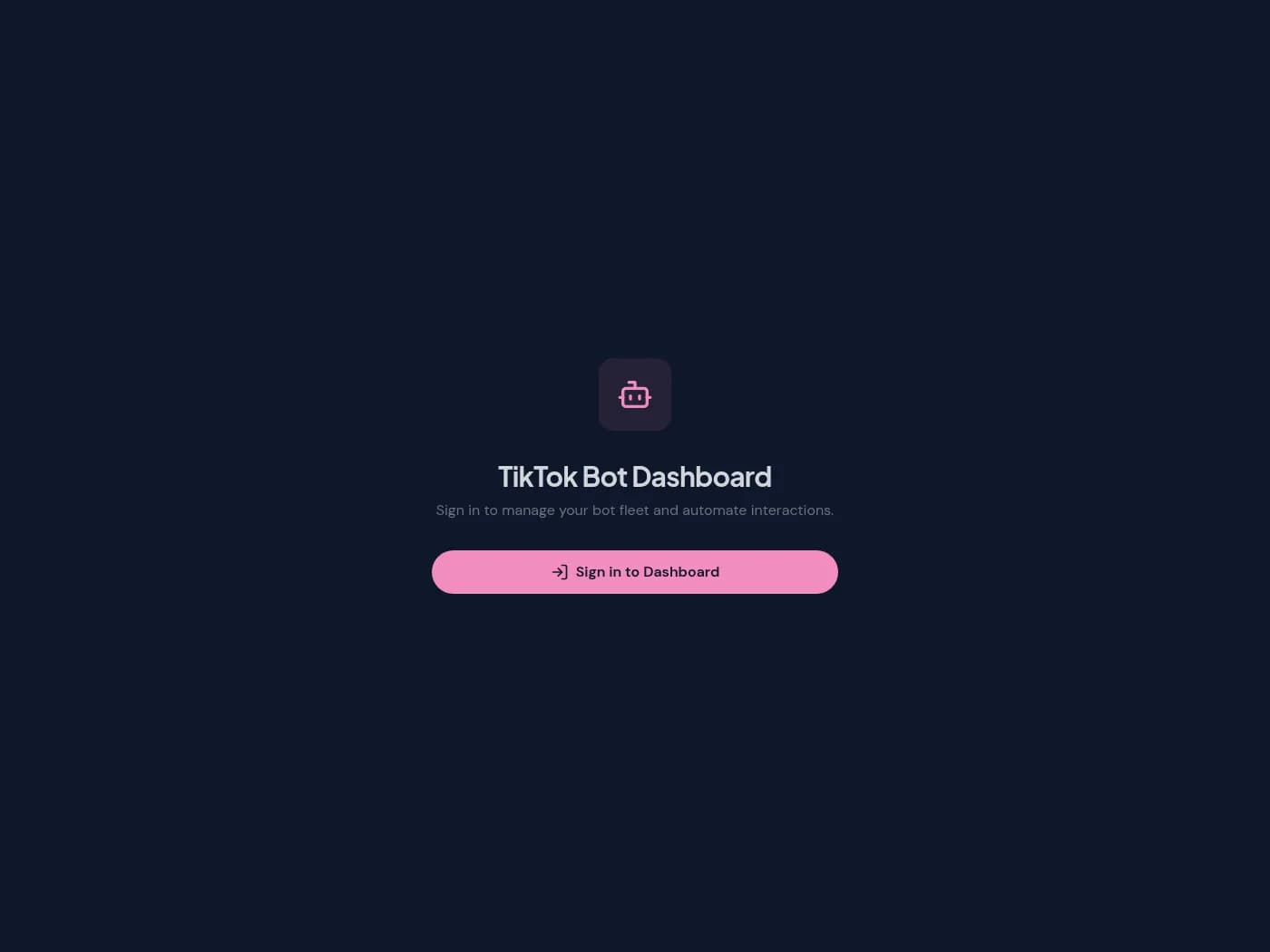 TikTok Bot Dashboard