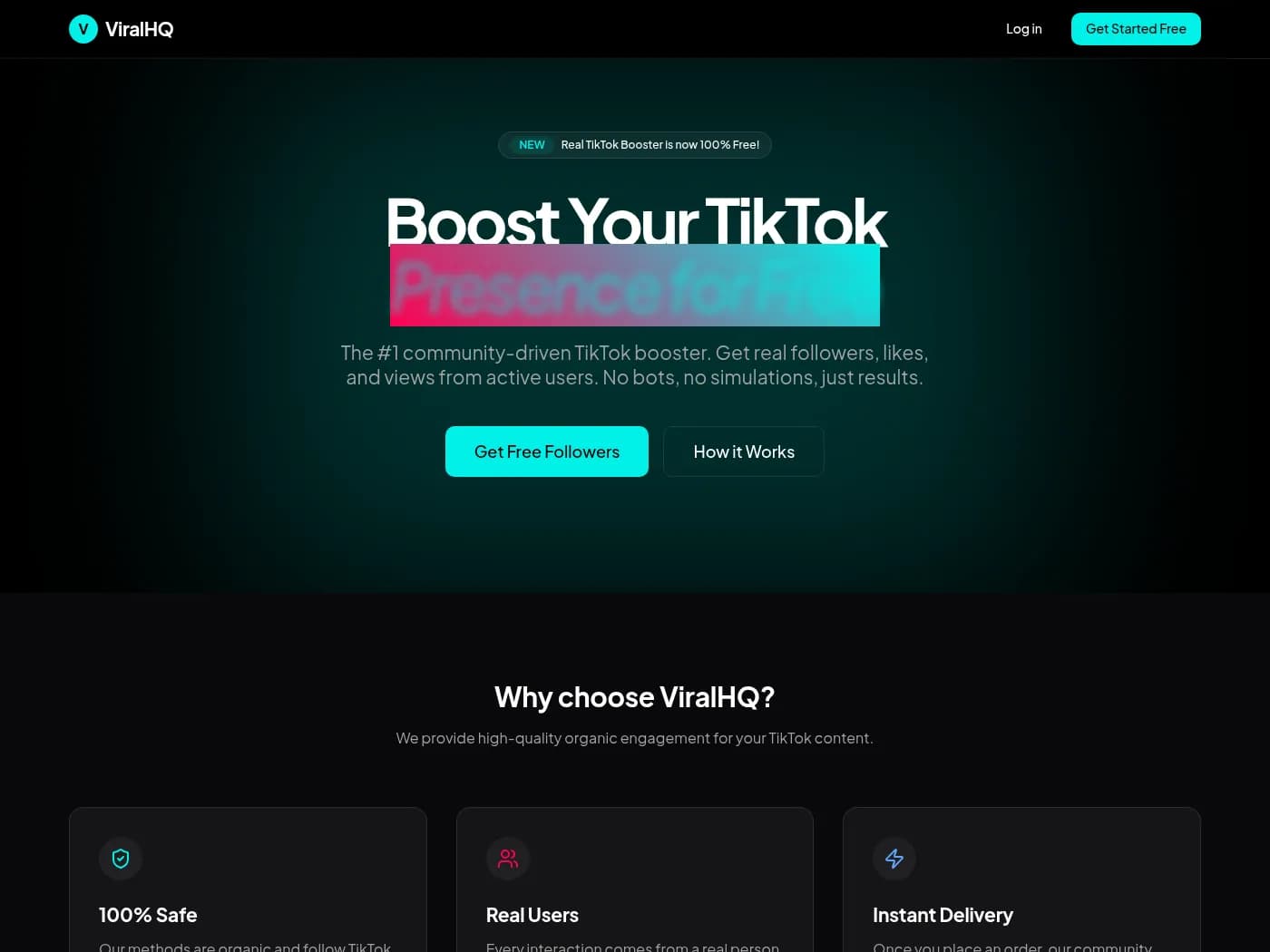 ViralHQ TikTok Booster
