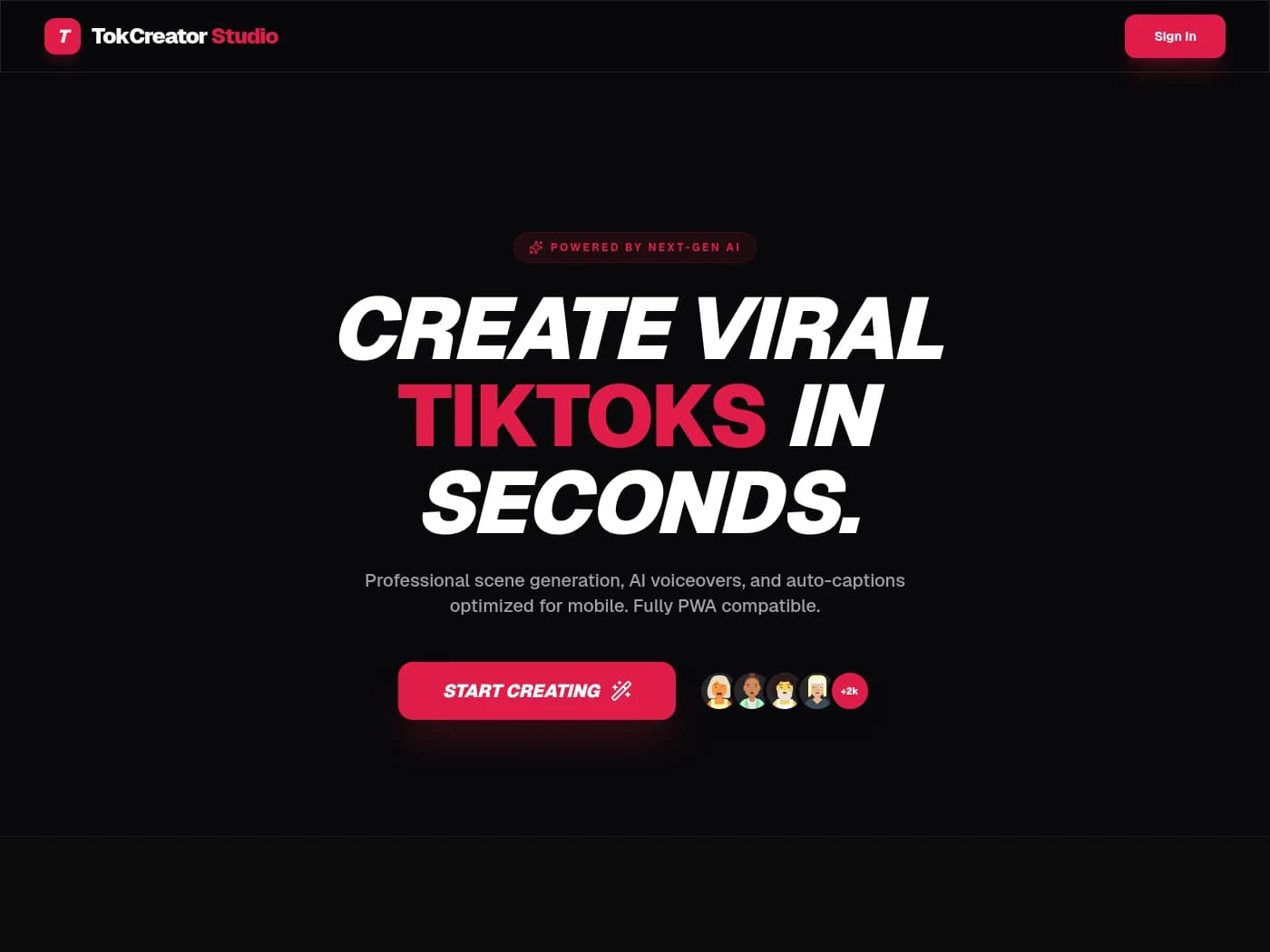 TokCreator PWA Studio