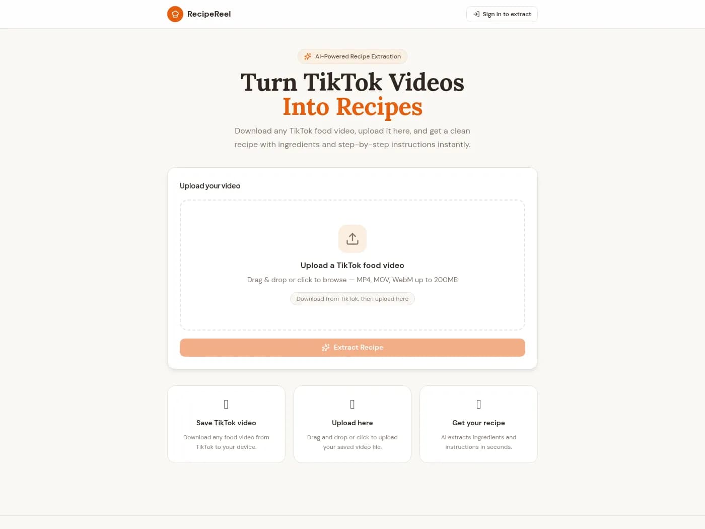 TikTok Recipe Extractor