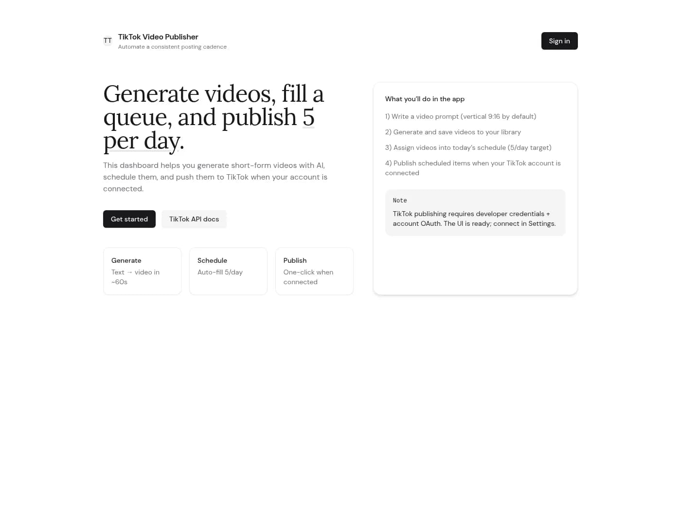 TikTok Video Publisher