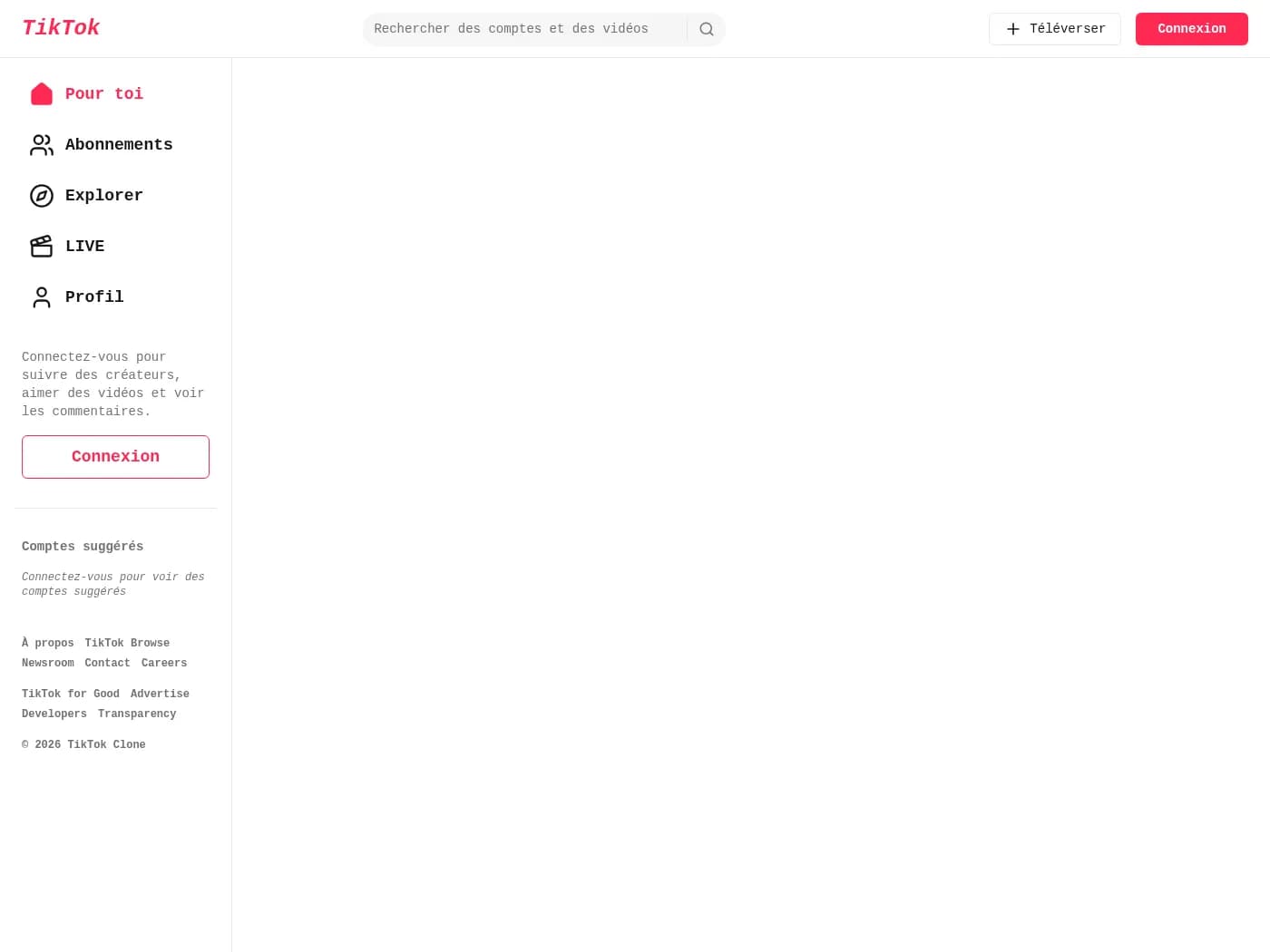 TikTok Web Clone