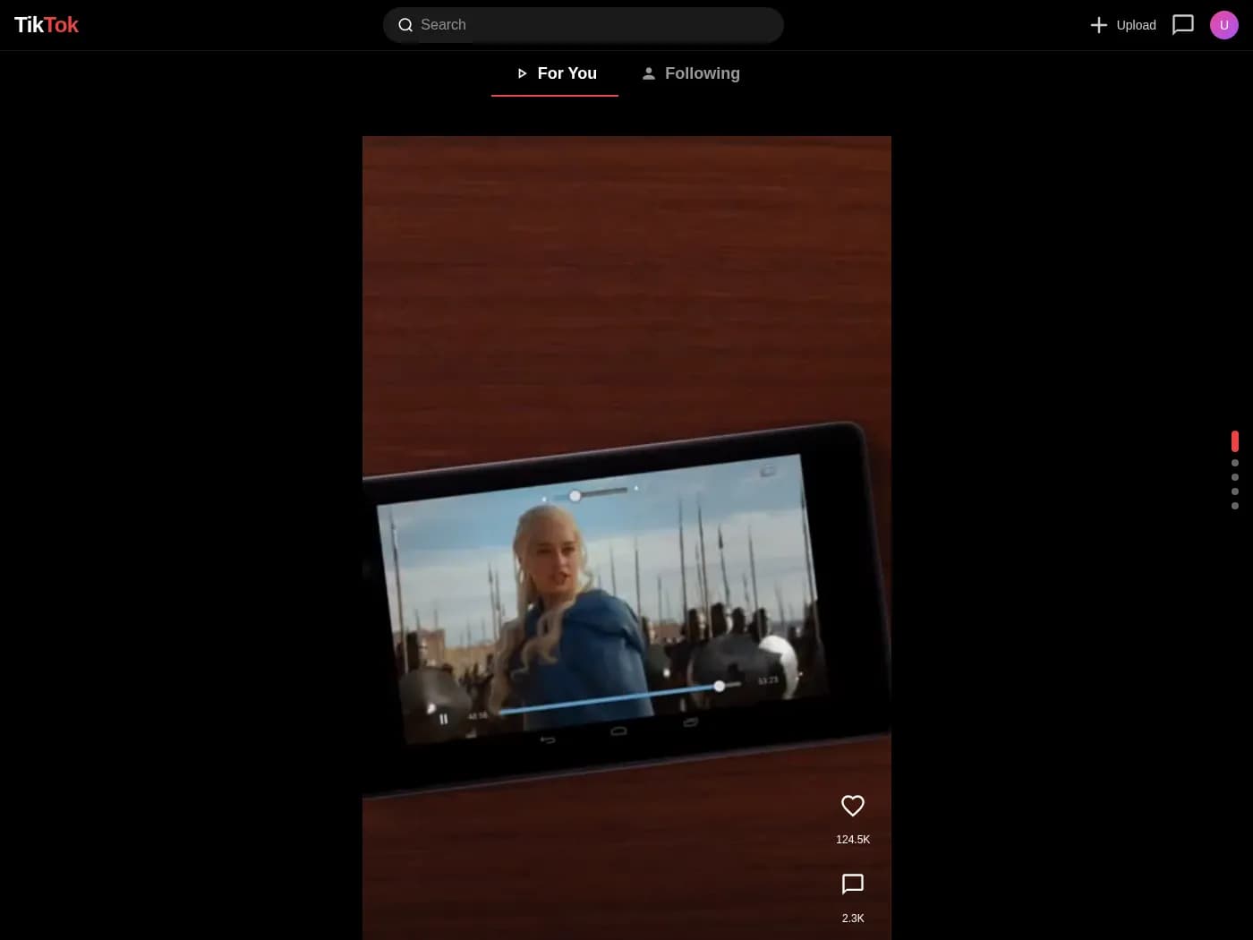 TikTok Web Clone
