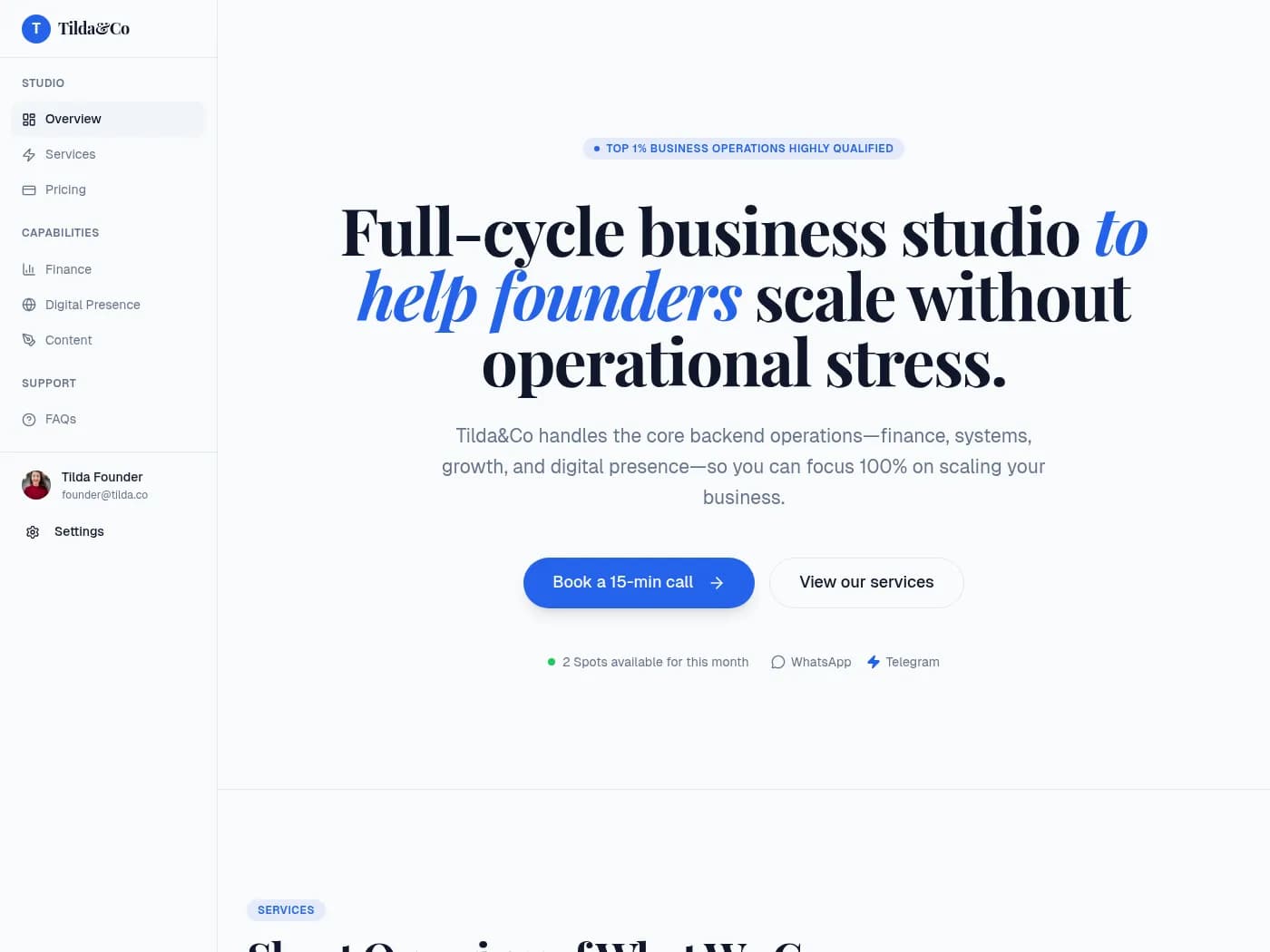 Tilda&Co Business Studio Site