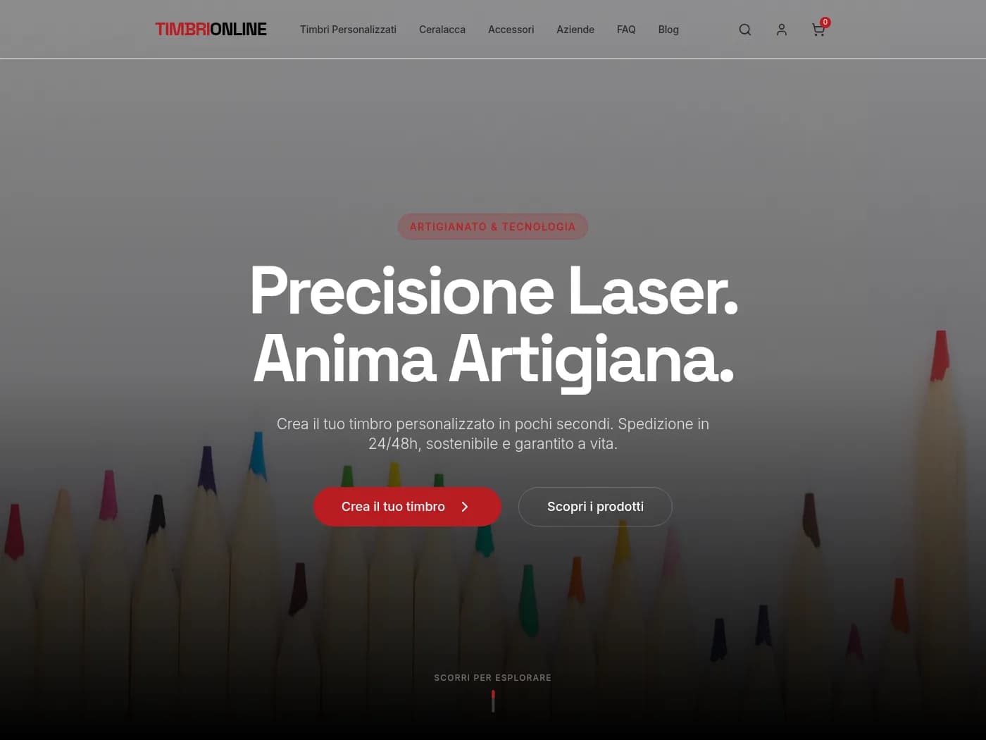 Timbrionline E-Commerce Homepage