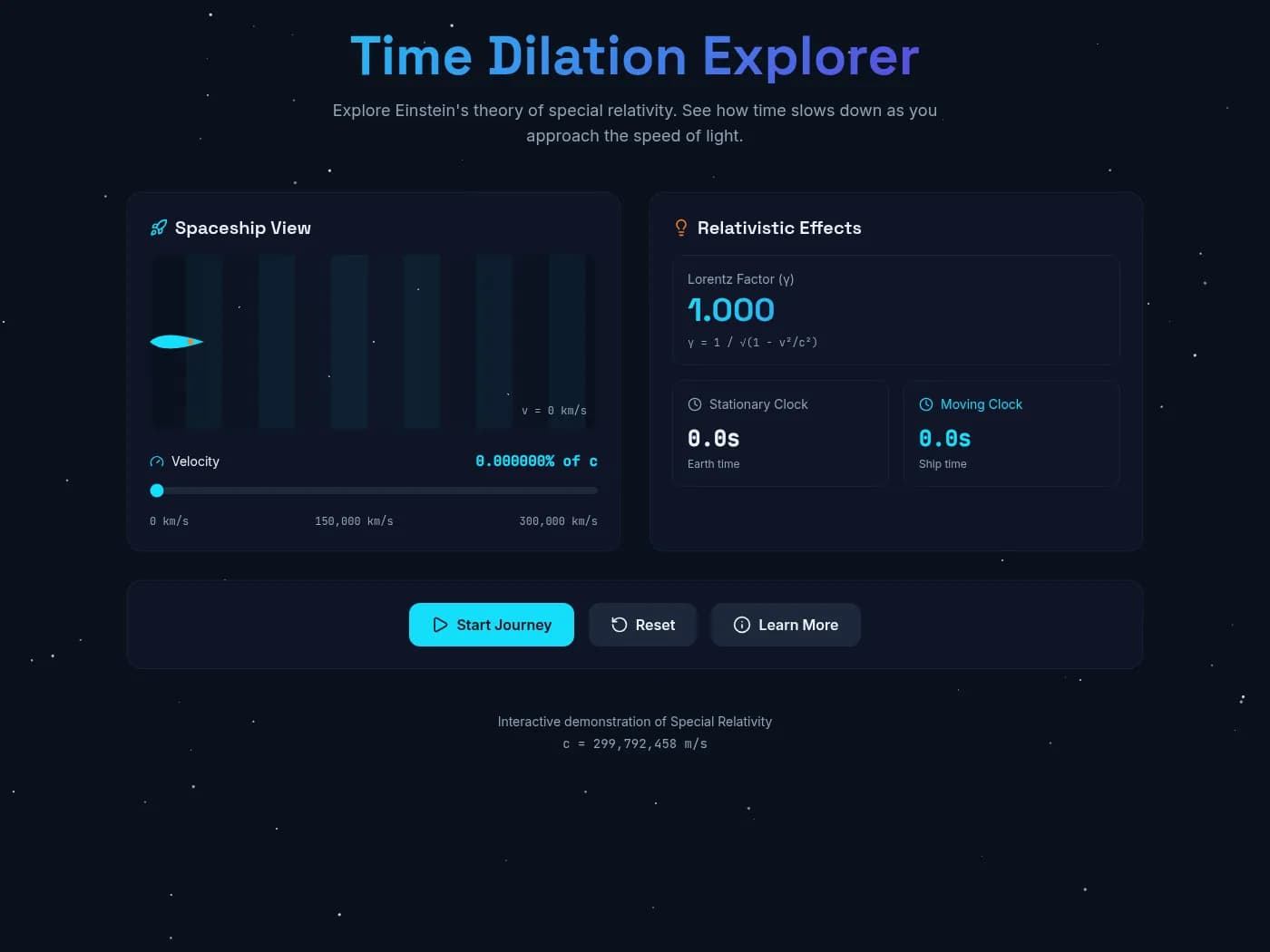 Time Dilation Explorer
