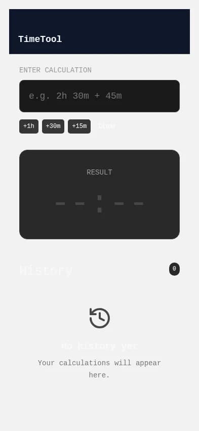 TimeTool Web Utility