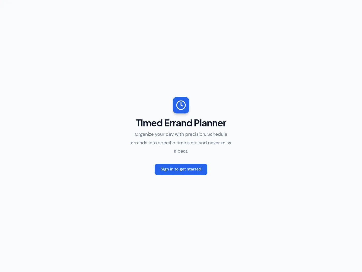 Timed Errand Planner
