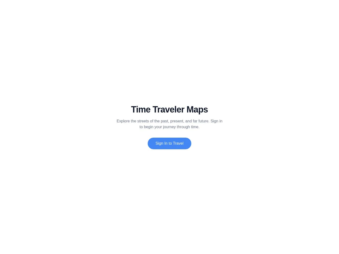 Time Traveler Maps