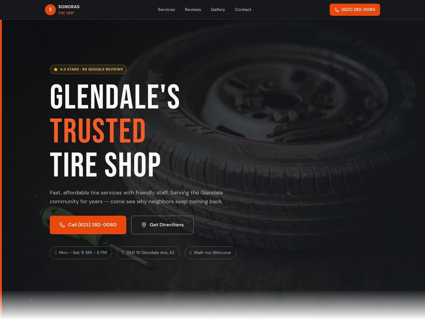 Sonoras Tire Shop Web