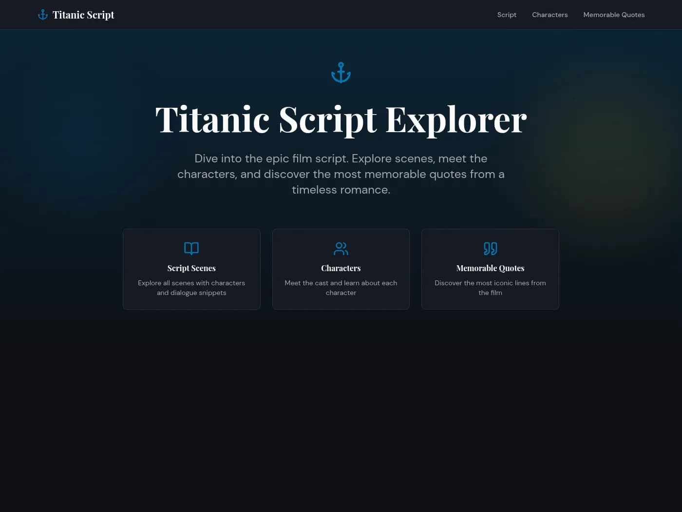 Titanic Script Explorer