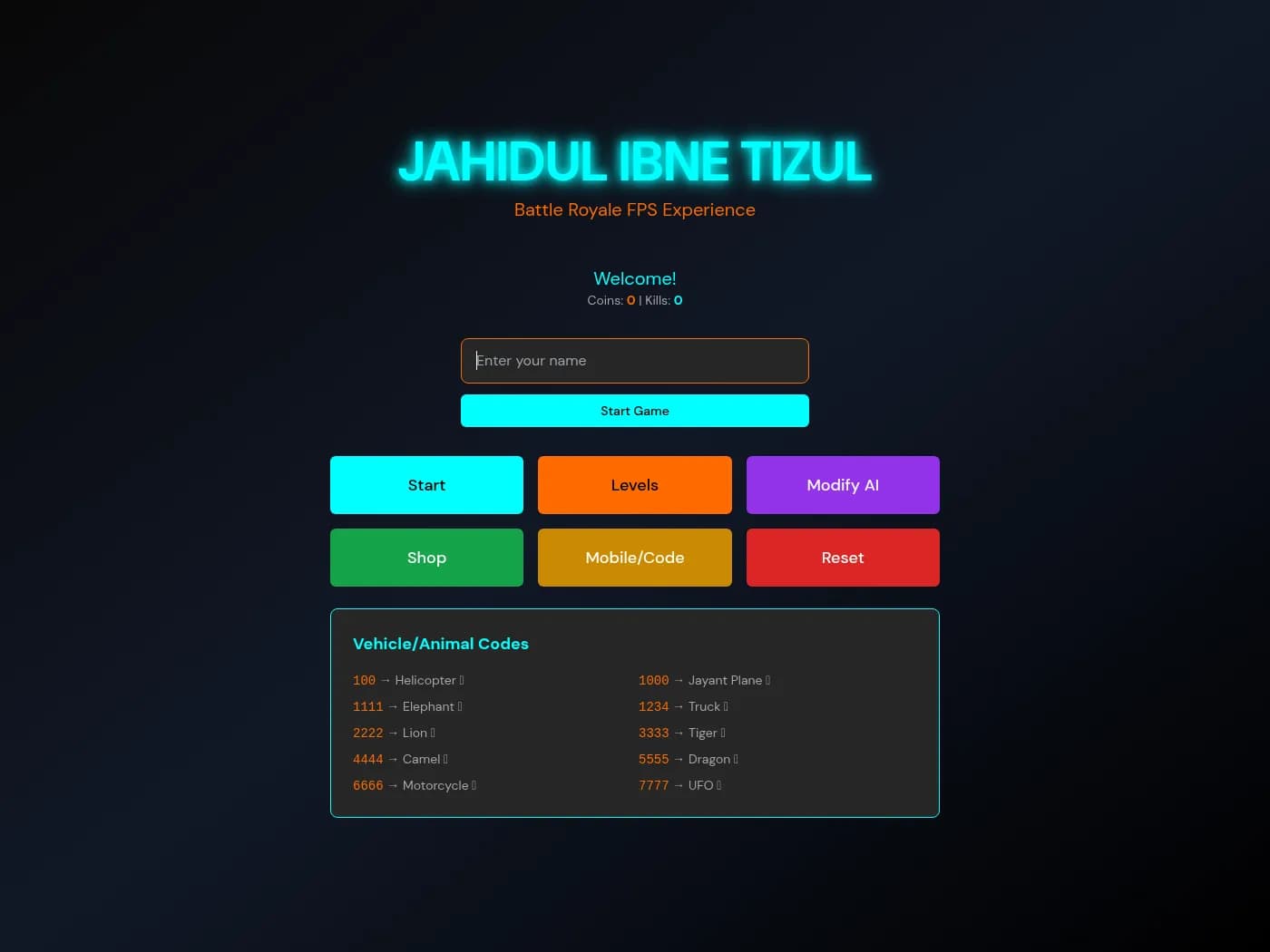Tizul Open World FPS