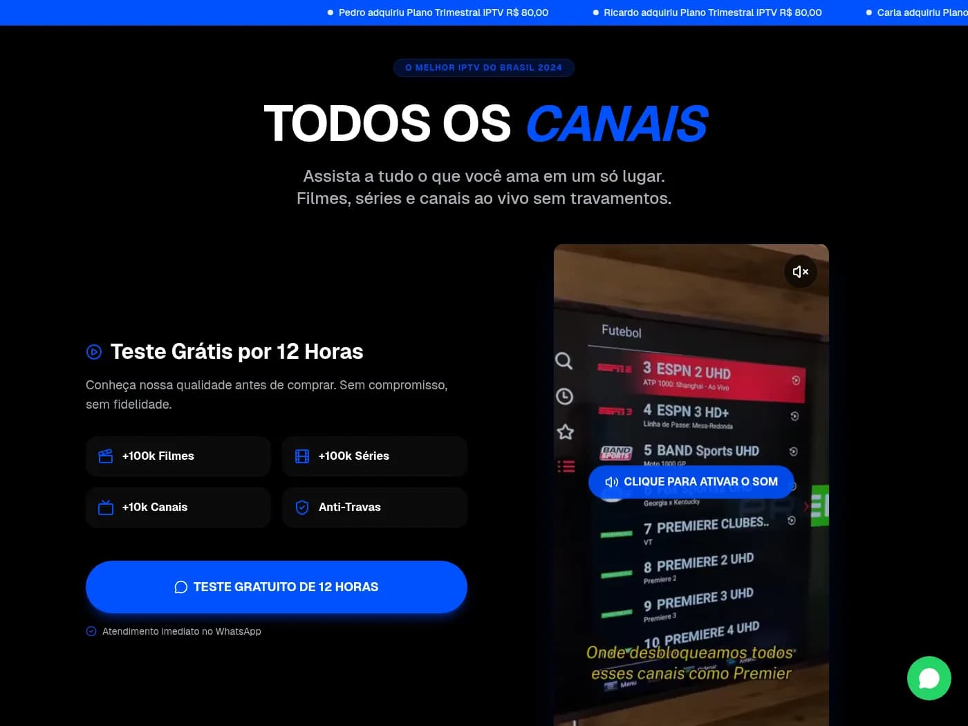 Todos os Canais Landing