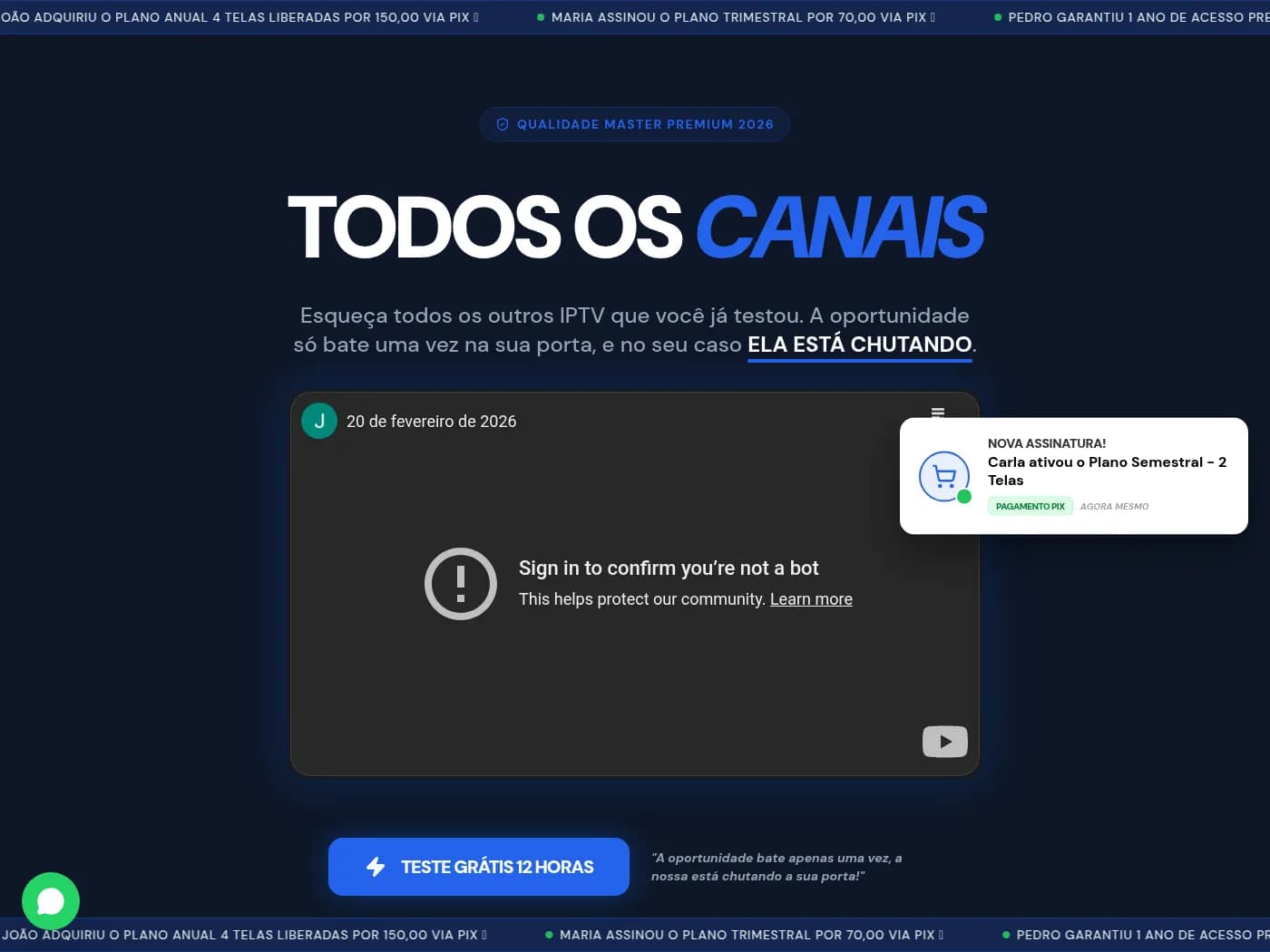 Todos os Canais Landing