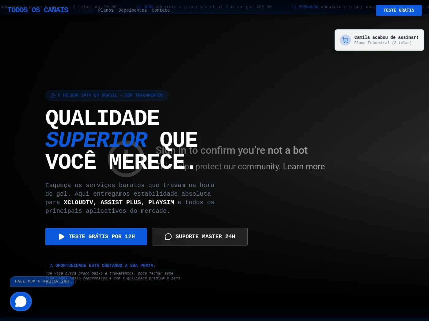 Todos os Canais Landing