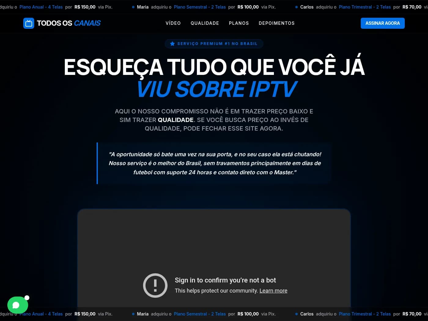 Todos os Canais Landing