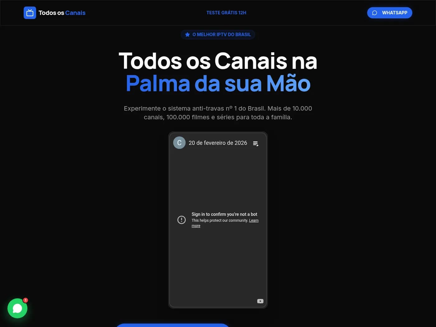 Todos os Canais Landing