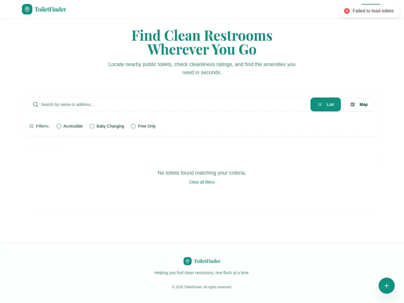 Toilet Finder Web