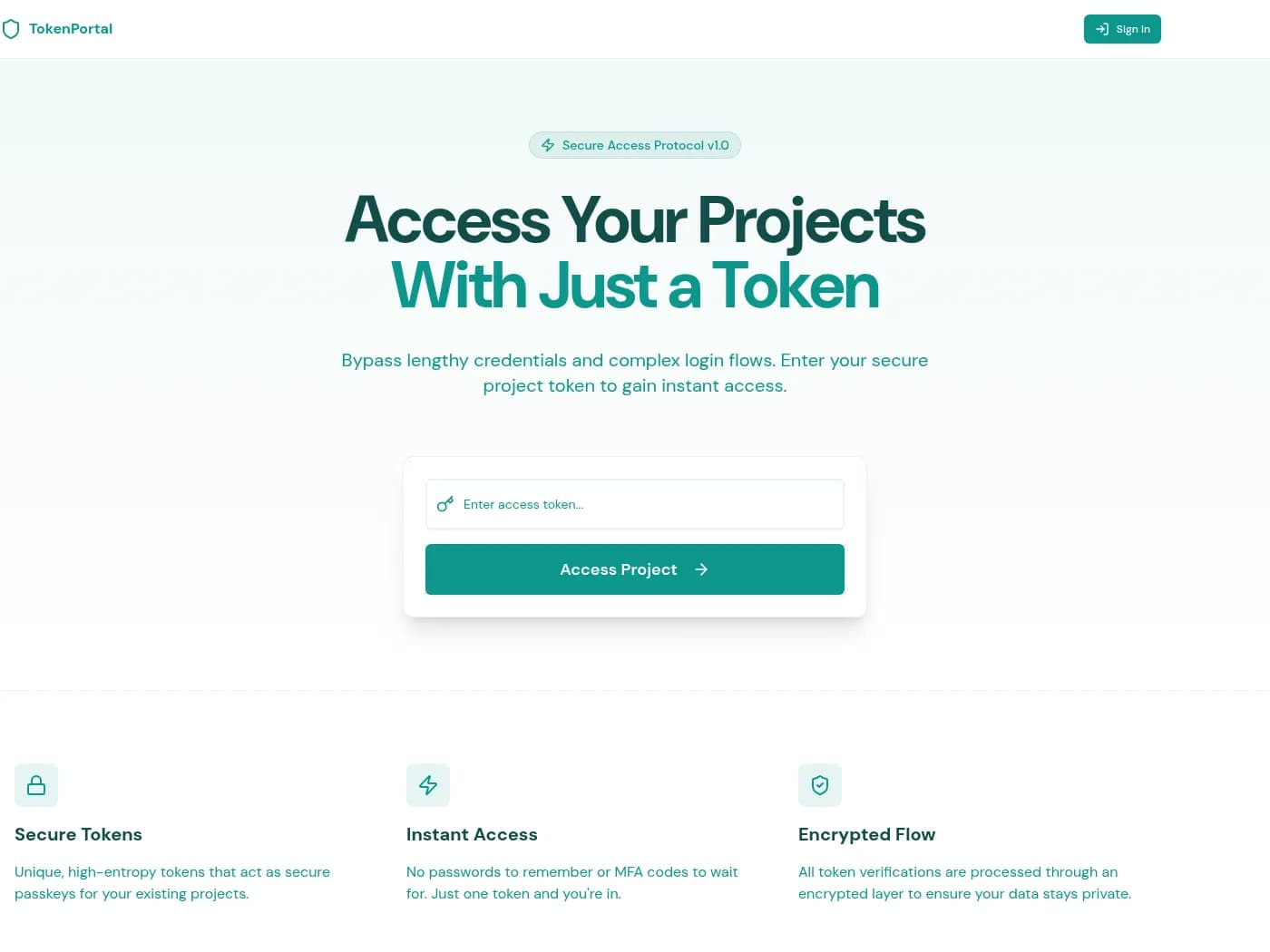 Token Access Portal