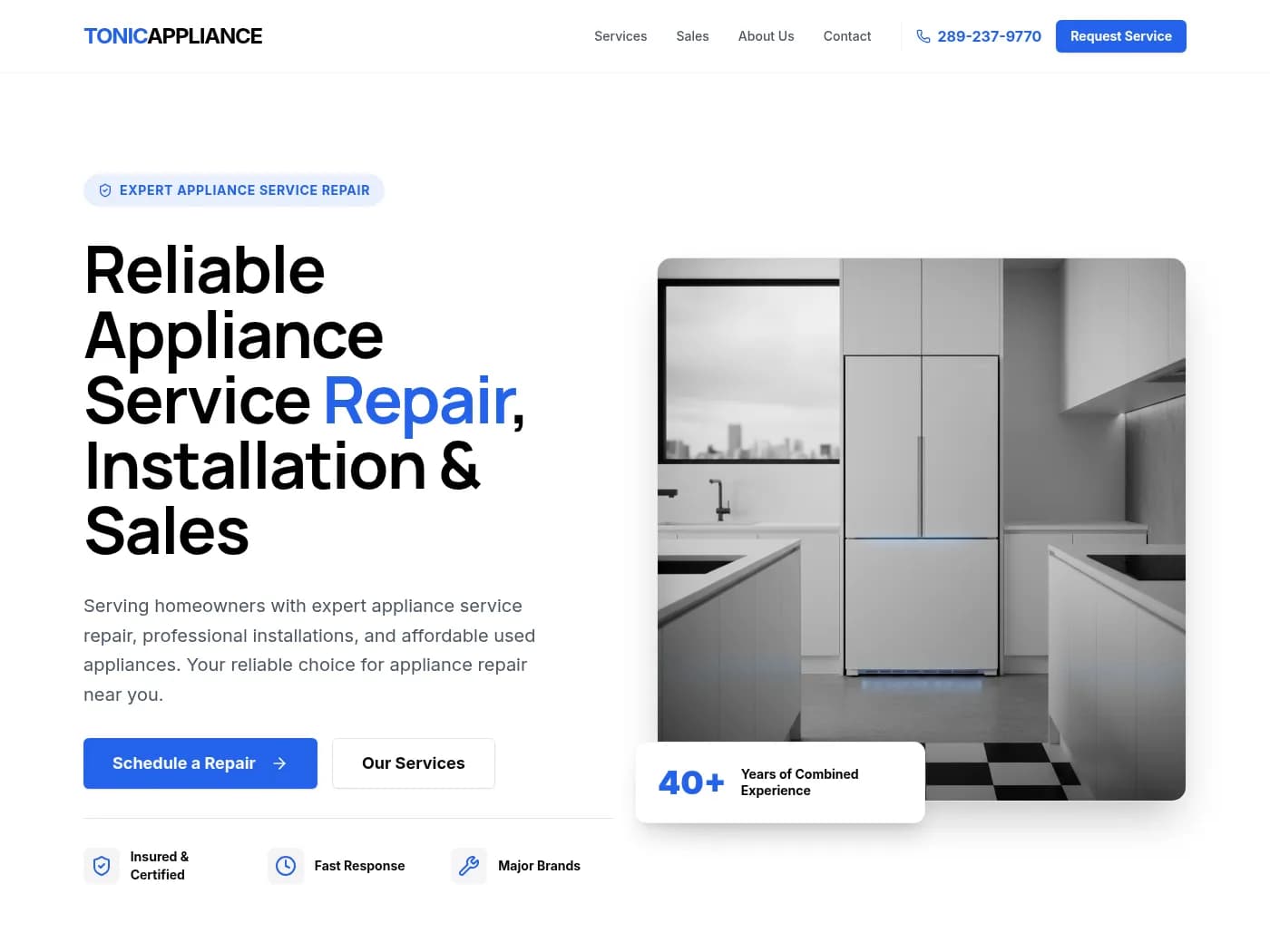 Tonic Appliance Website