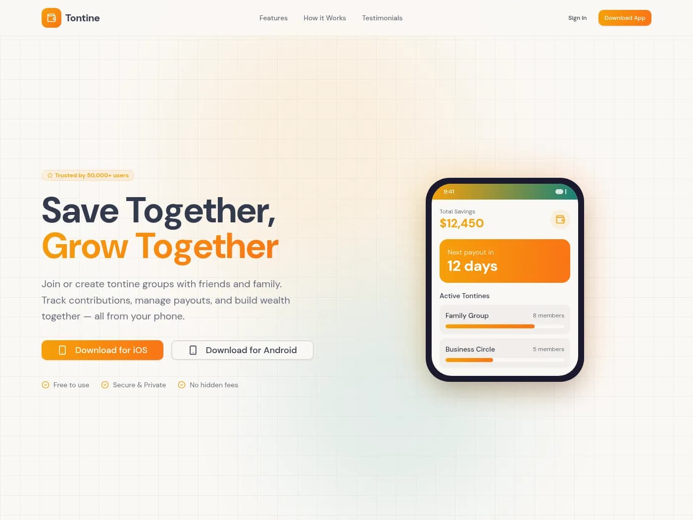 Tontine App Showcase