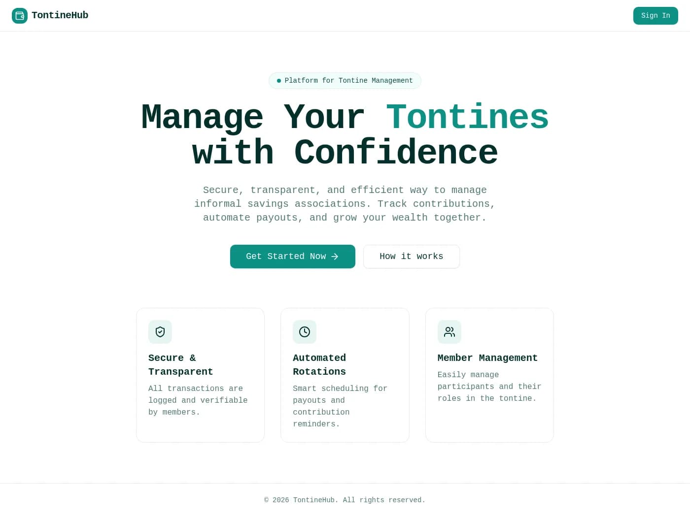 TontineHub Dashboard