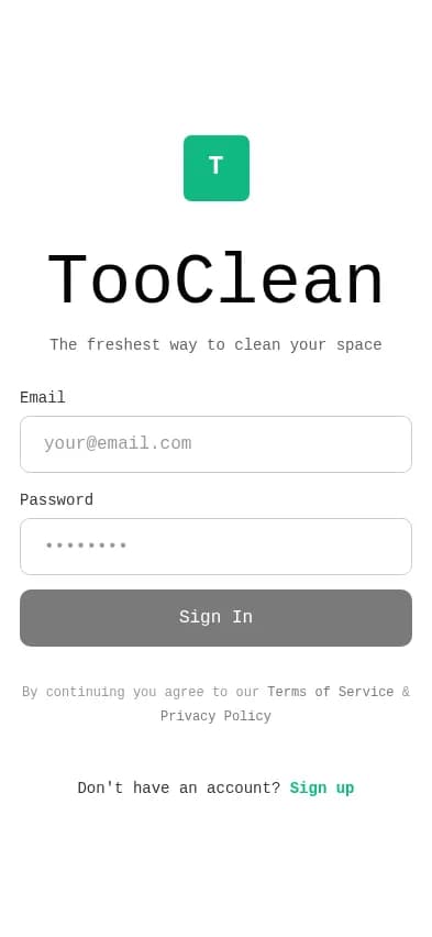 TooClean Services App