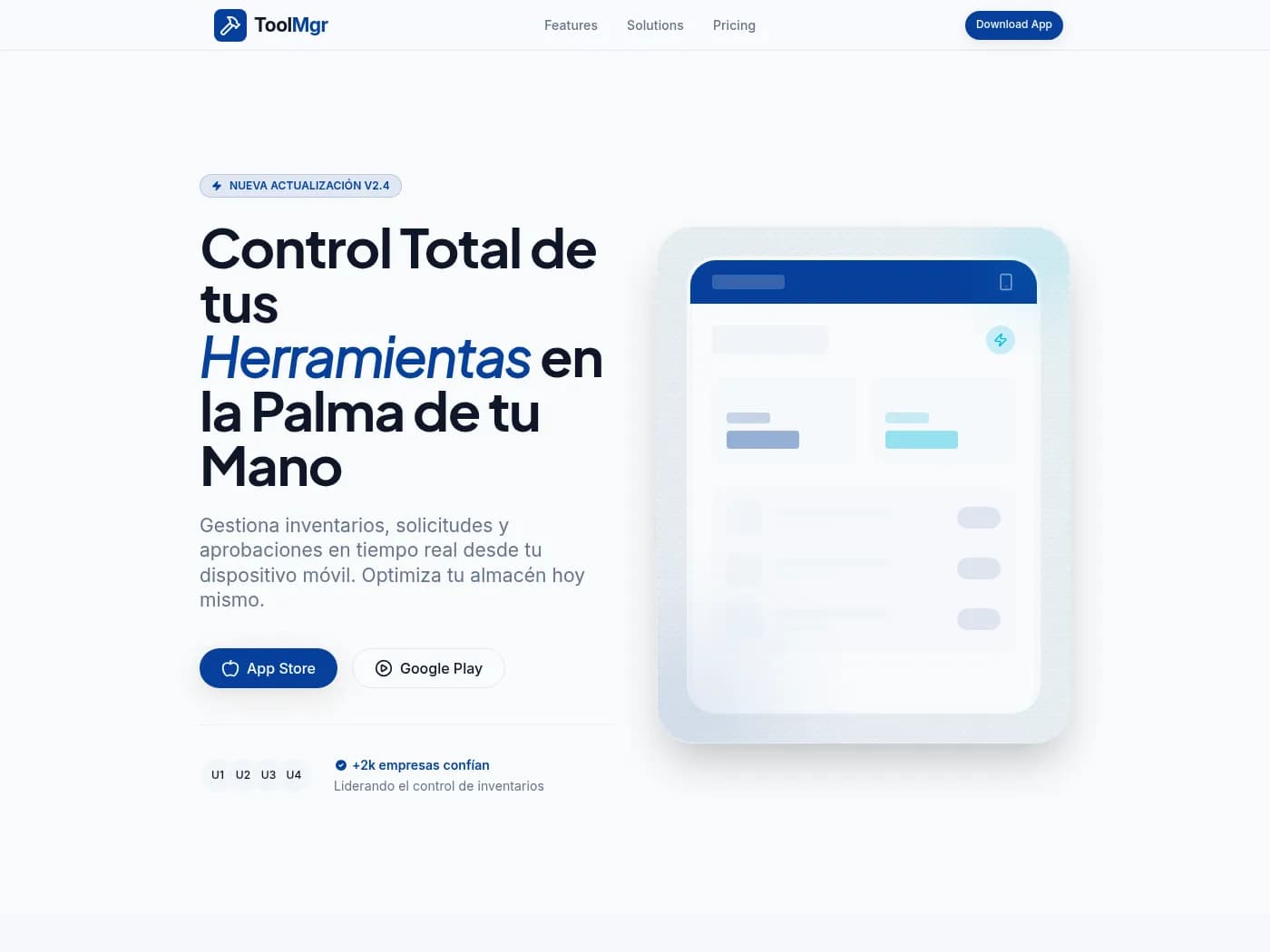 ToolMgr App Landing