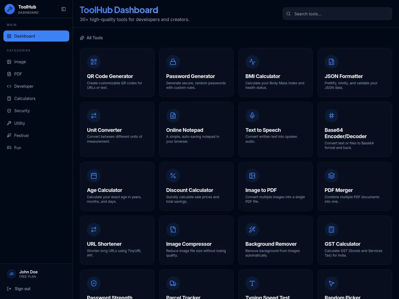 ToolHub Dashboard
