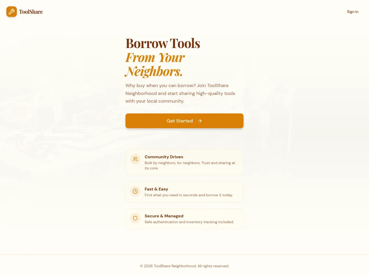 ToolShare Neighborhood