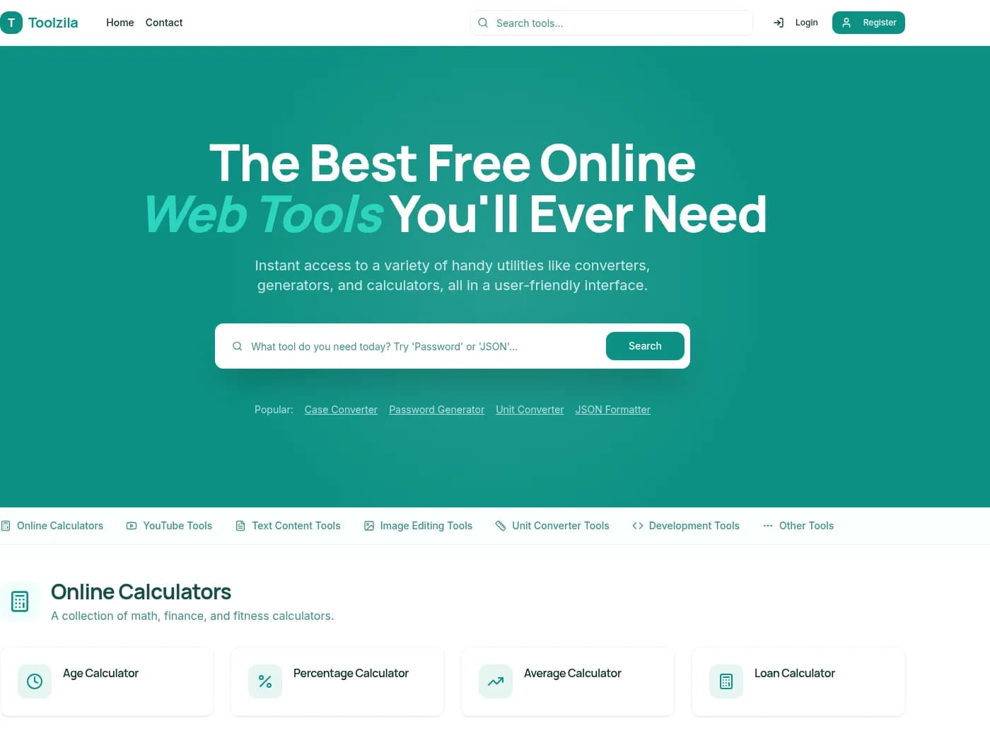 Toolzila Web Toolkit Clone