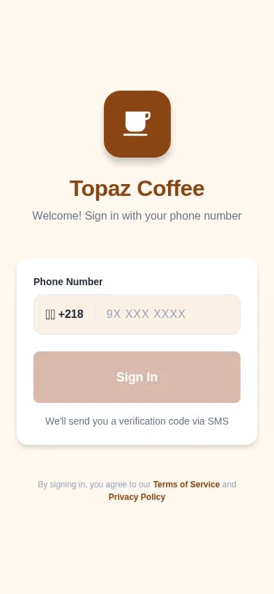 Topaz Coffee App