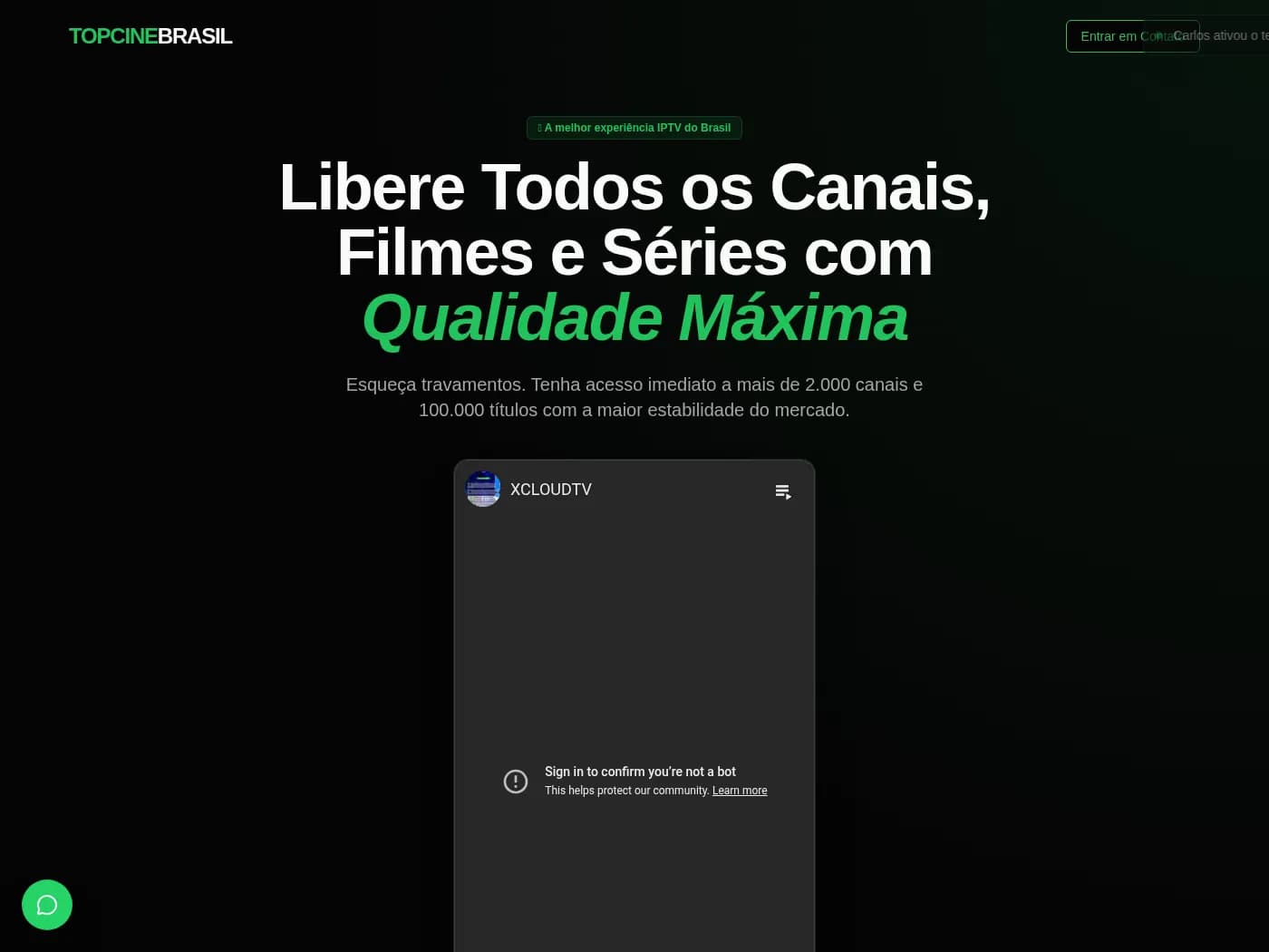 TopCineBrasil Landing Page