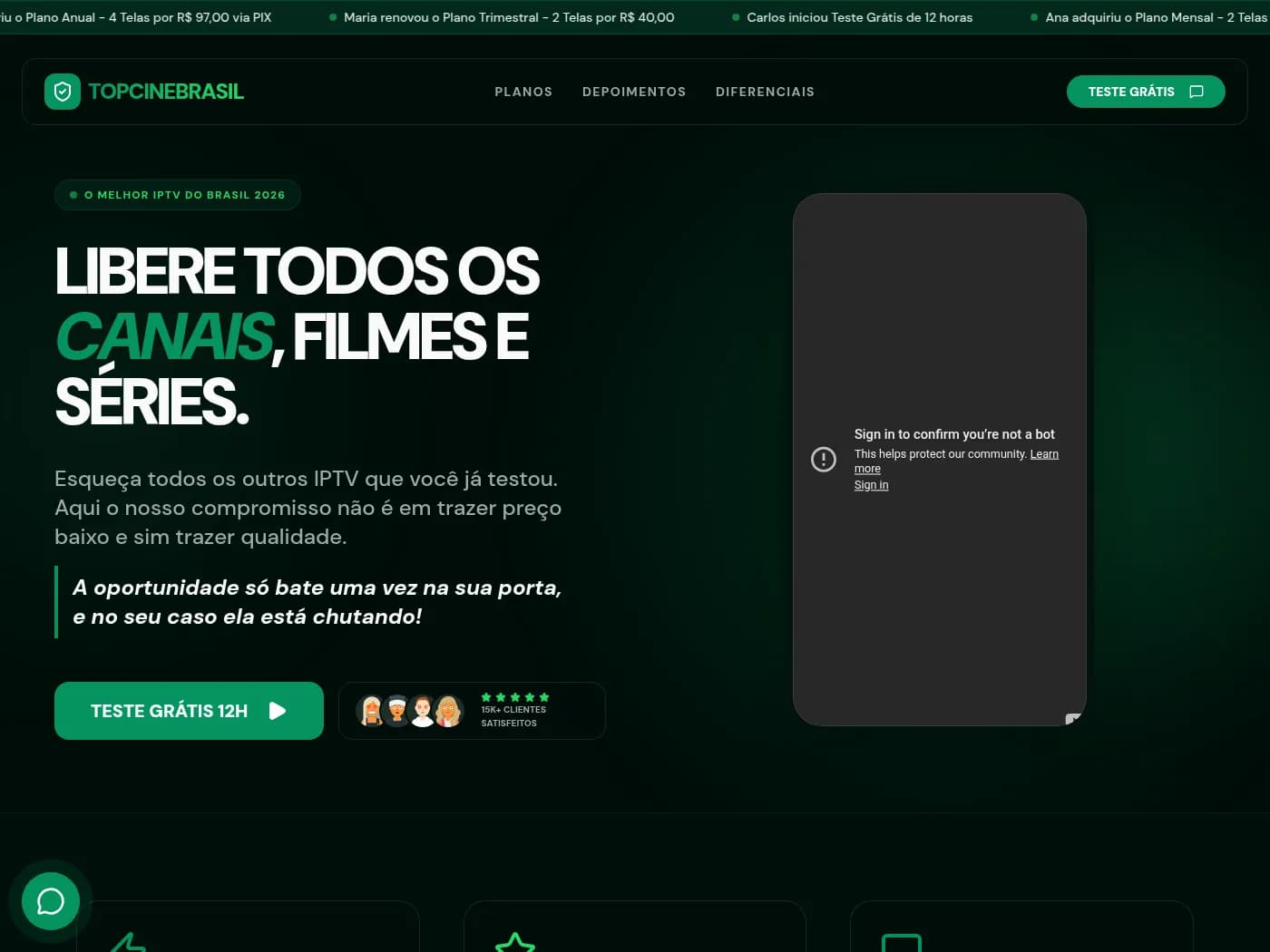 TopCineBrasil Landing Page