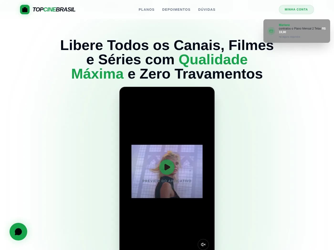 TopCineBrasil Landing Page
