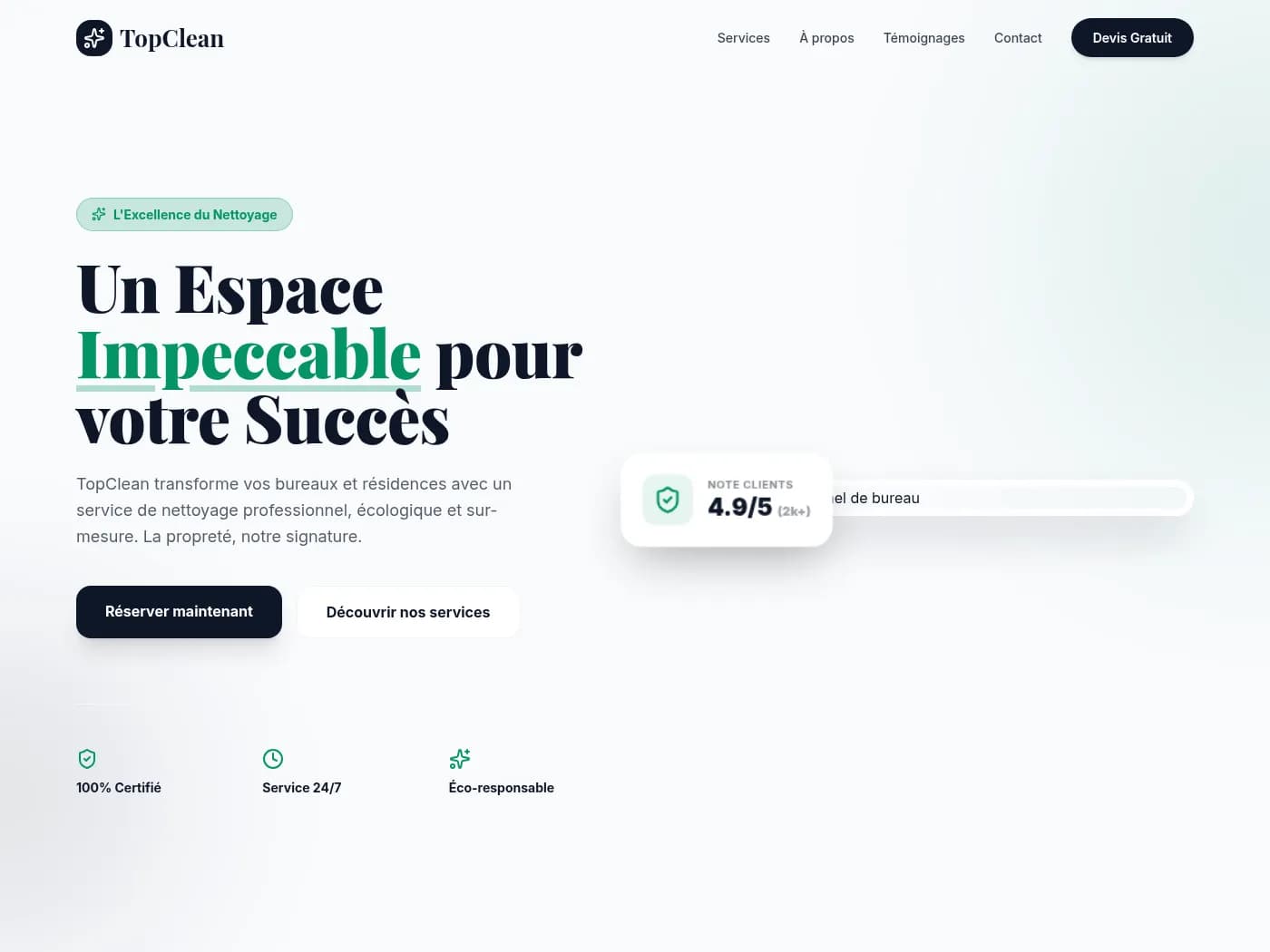 TopClean Showroom Site