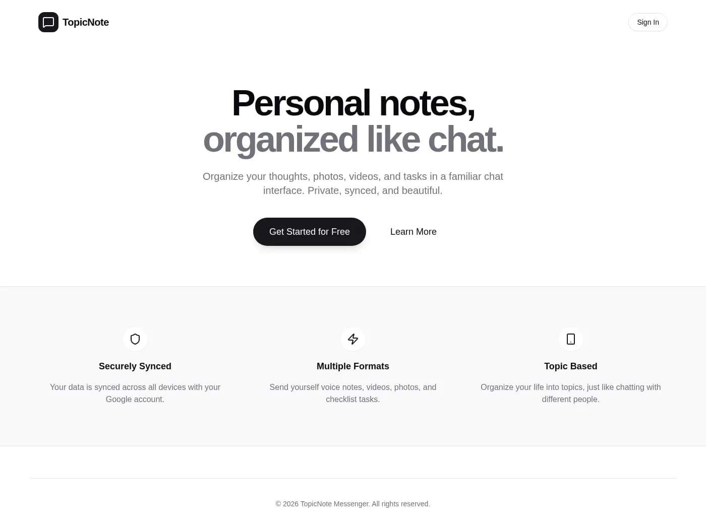 TopicNote Messenger