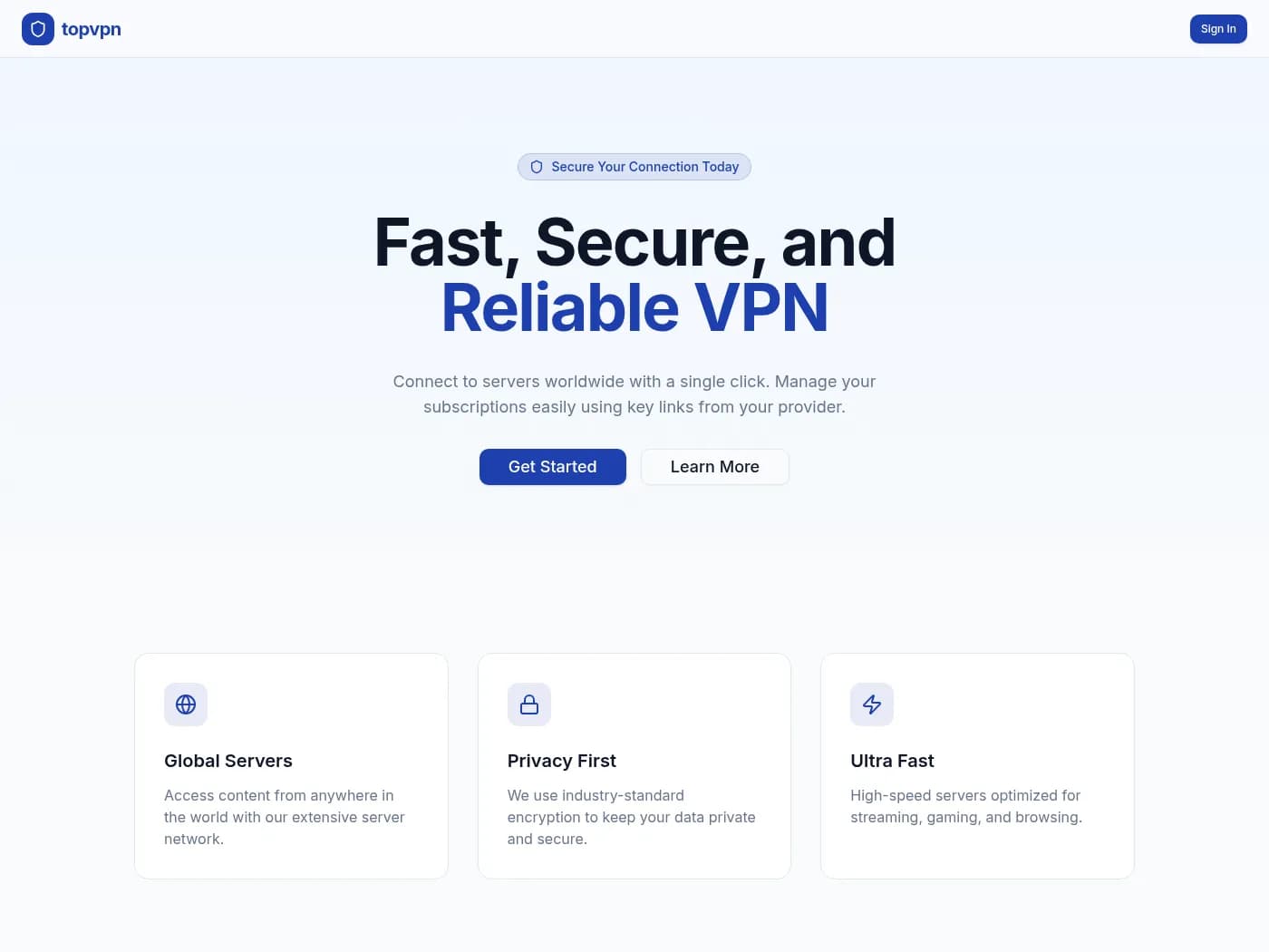 TopVPN Connection App