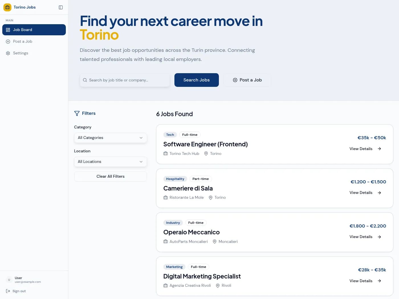 Torino Job Board
