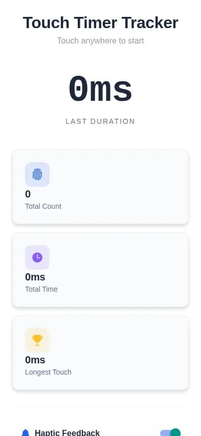Touch Timer Tracker
