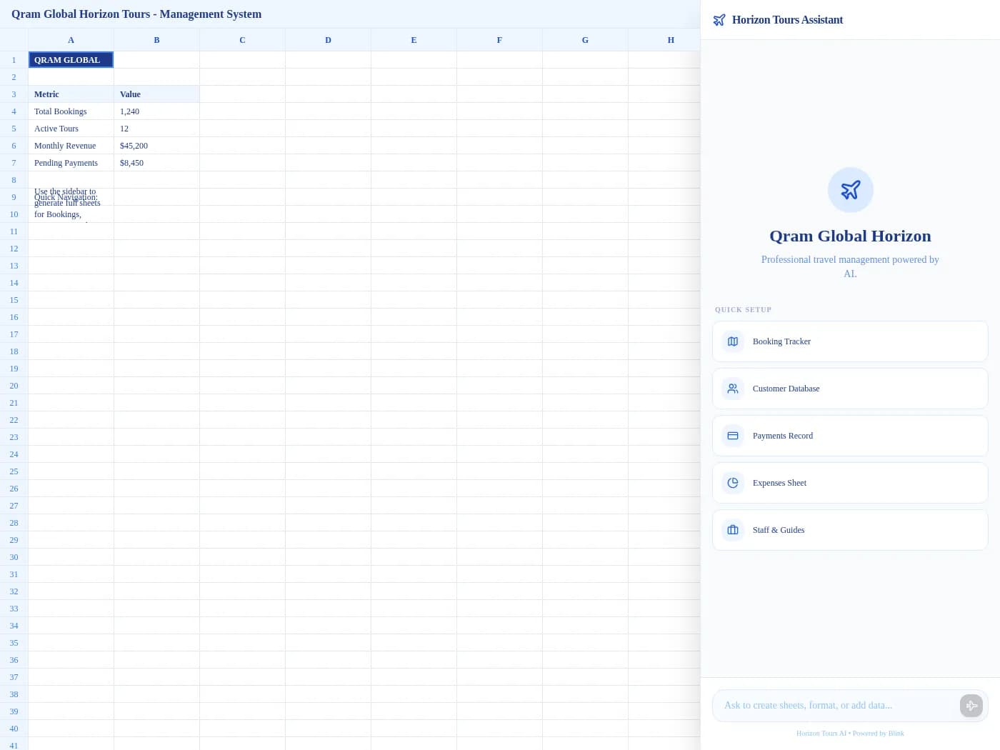 Horizon Tours Dashboard