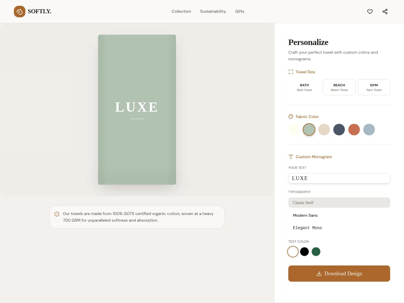 Towel Customizer Web
