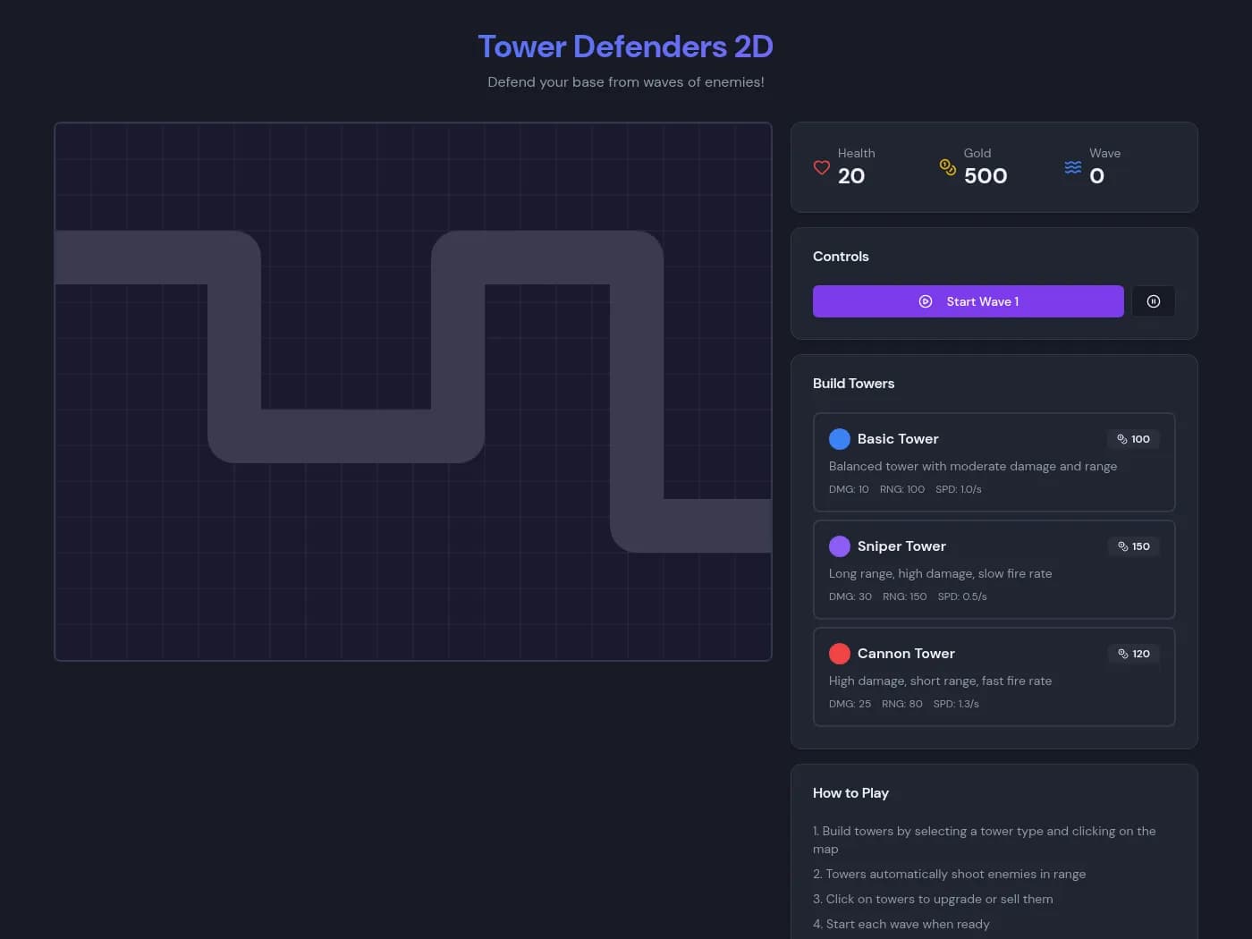 Tower Defenders 2D