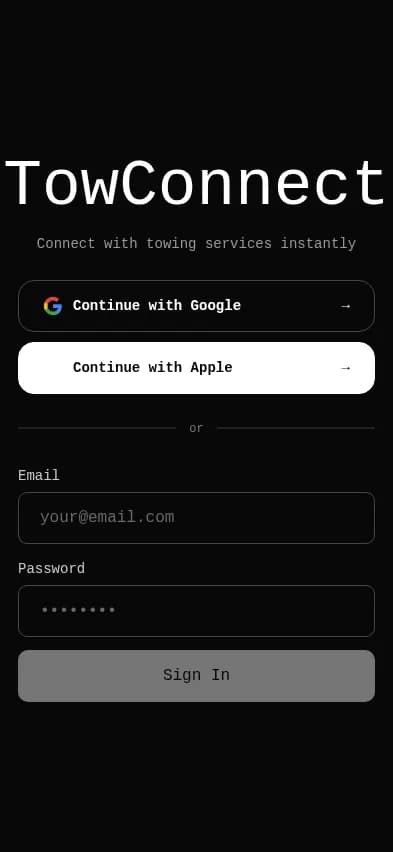 TowConnect Mobile App