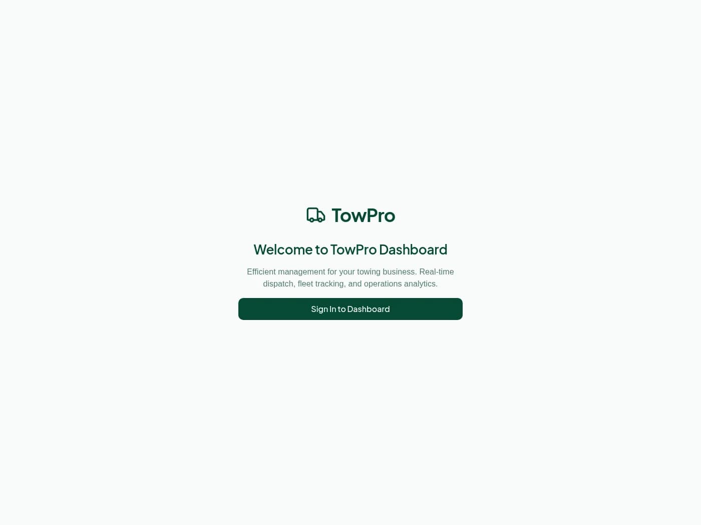TowPro Dashboard
