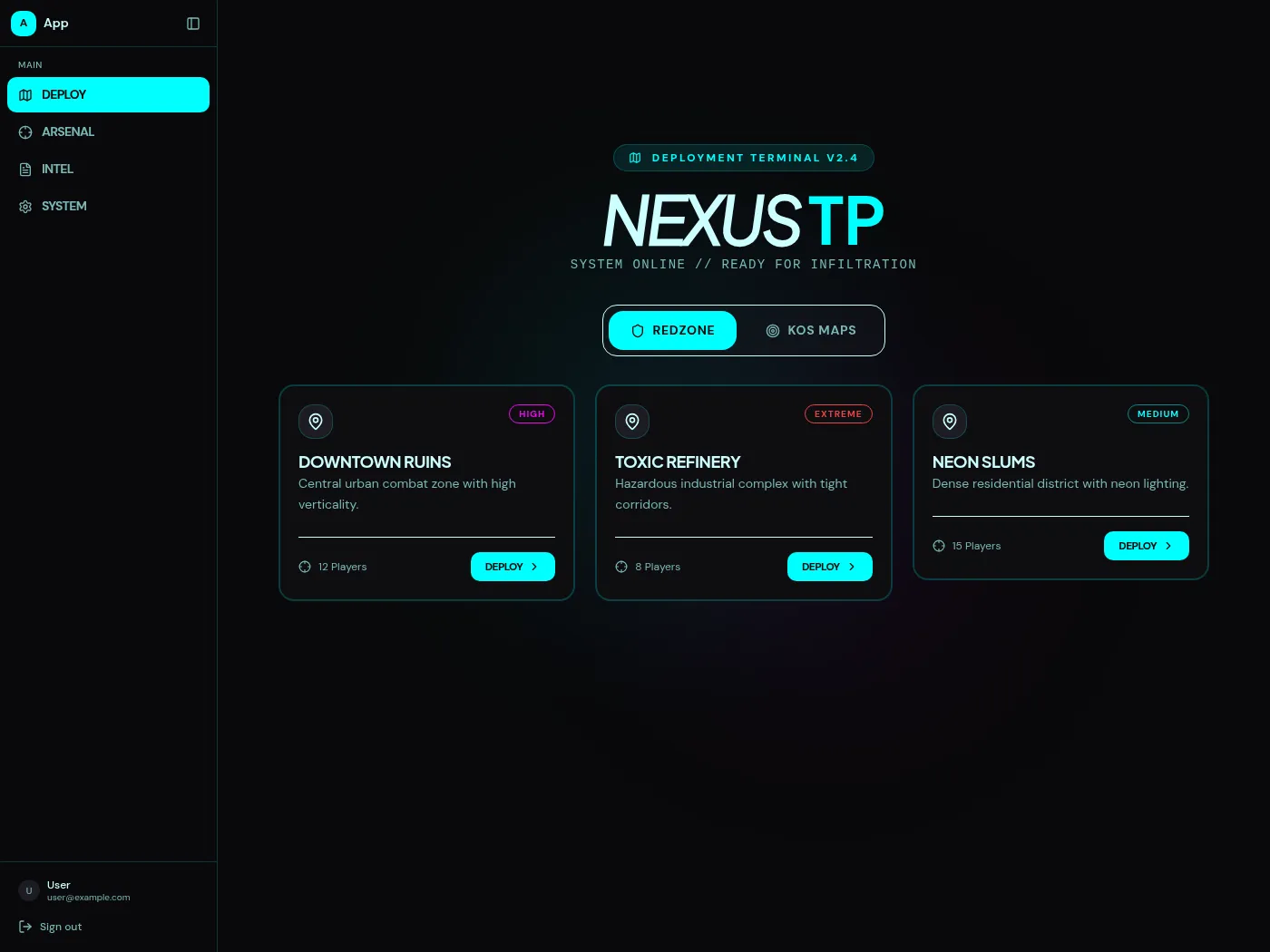 Redzone & Kos Menu